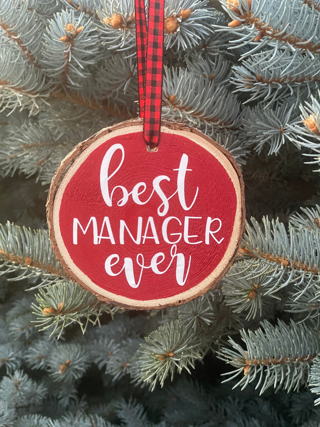 Best Manager Ever Wood Slice Ornament, Hand Crafted Wooden Slice ...