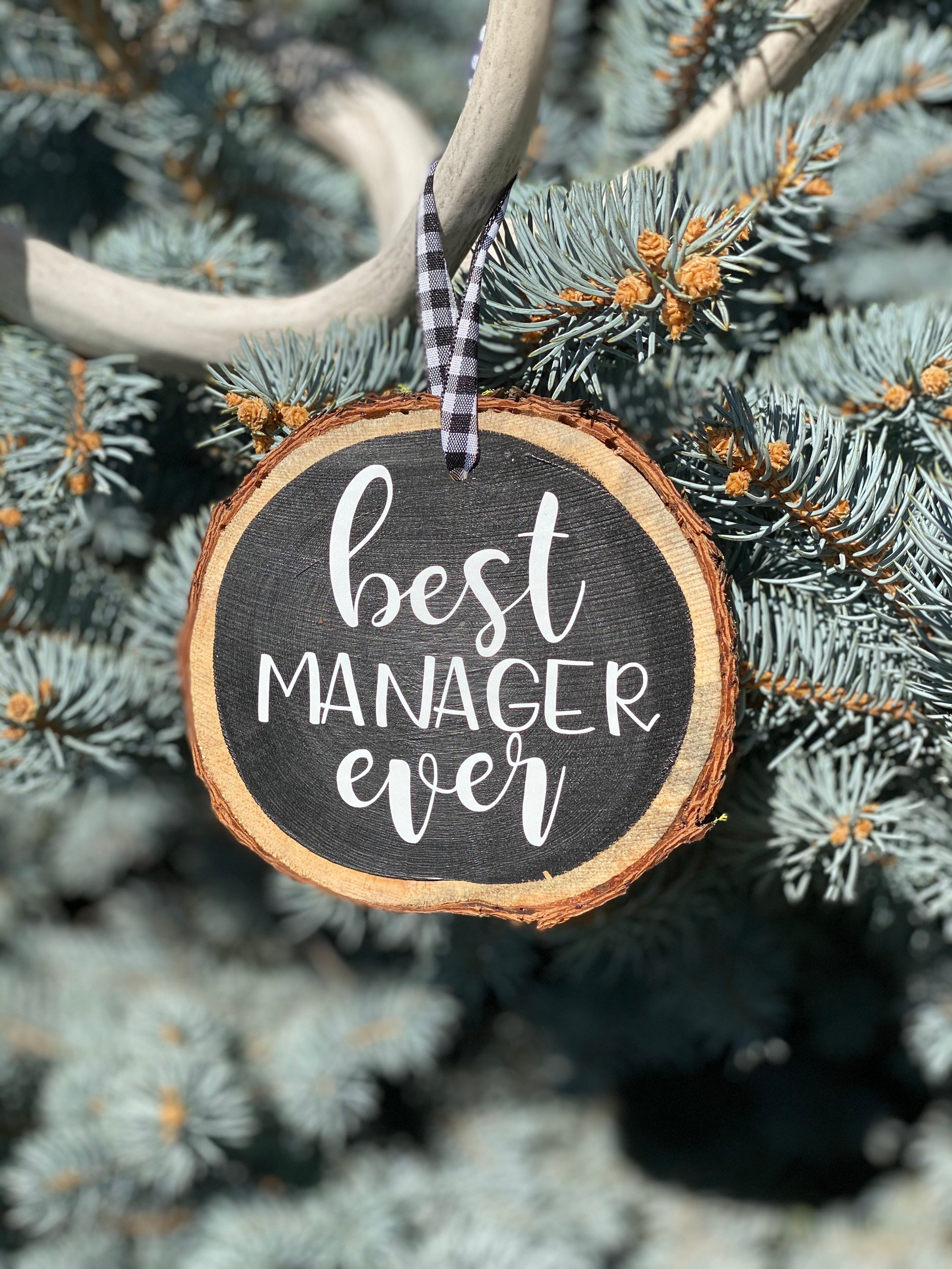 Best Manager Ever Wood Slice Ornament Hand Crafted Wooden | Etsy