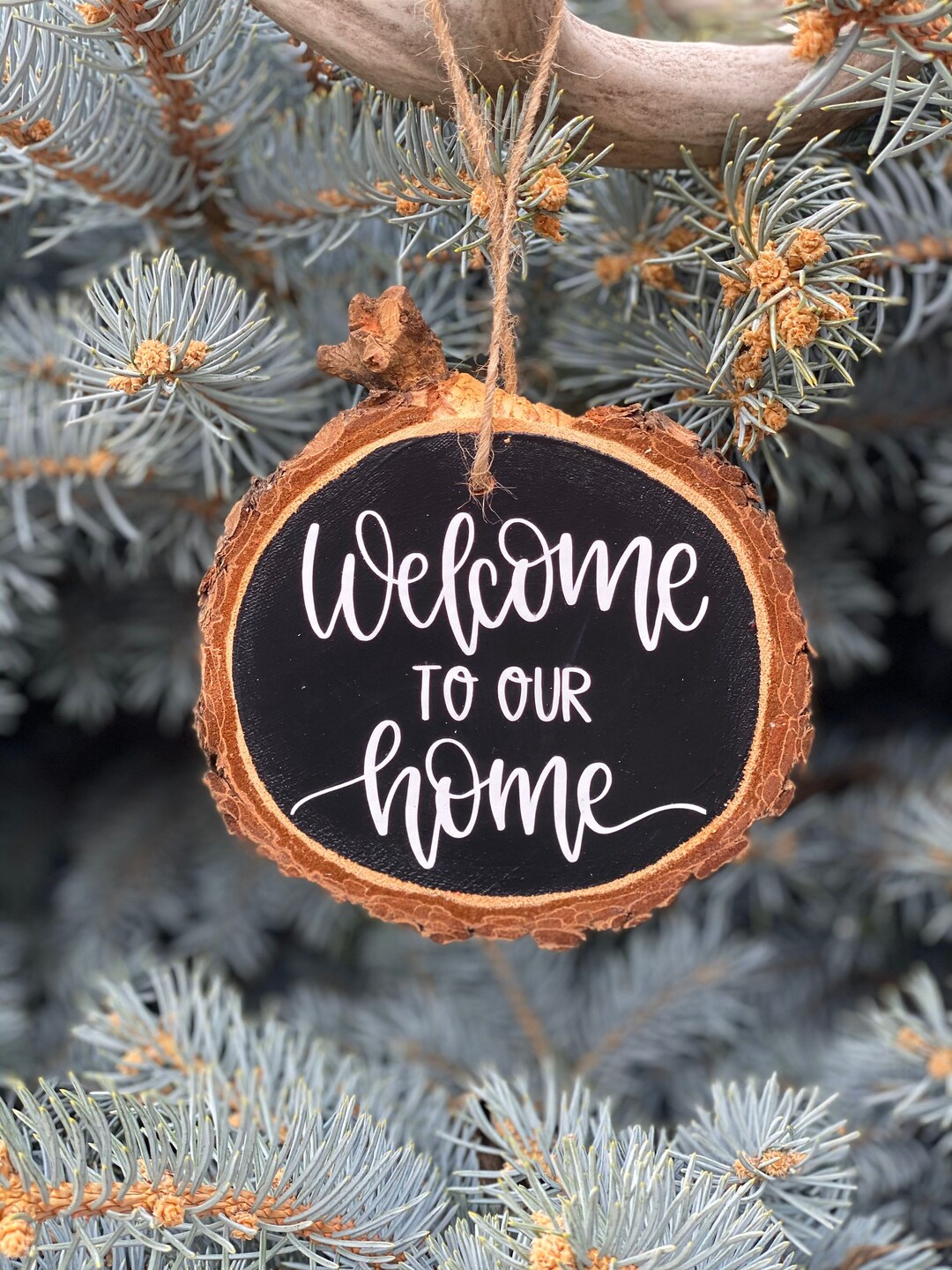 Welcome to Our Home Wood Slice Decor, Wood Slice Ornament, Hand Crafted ...