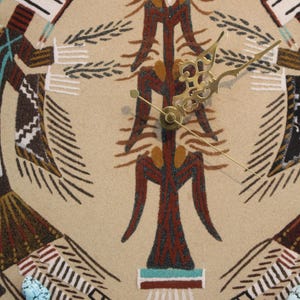 Navajo Indian Sand Painting Clock B'gan Skiddy Hunchback Yei 18" Shadow ...
