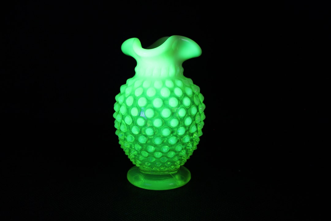 Fenton Art Glass Topaz Opalescent Hobnail Mini Vase 3 - Etsy