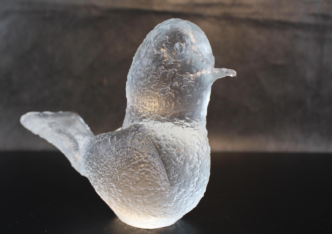 Art Glass Bird Figure Clear With Textured Surface Marked Signed Fero - Etsy