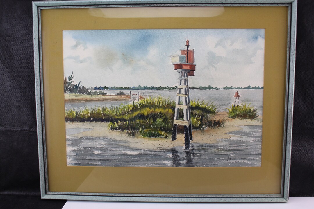 Watercolor Painting Impressionist Seascape Signed Arnold German ...