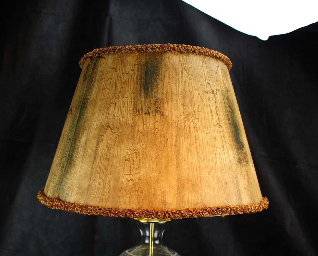 Lamp Shade Cardboard Tree Bark Gold Metallic Lining 12" X 18" - Etsy