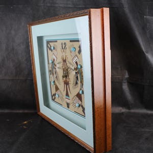 Navajo Indian Sand Painting Clock B'gan Skiddy Hunchback Yei 18" Shadow ...