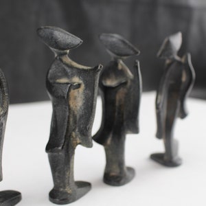 Five Geisha Dolls Dancing Musician Cast Iron Figurines Japanese Mid ...