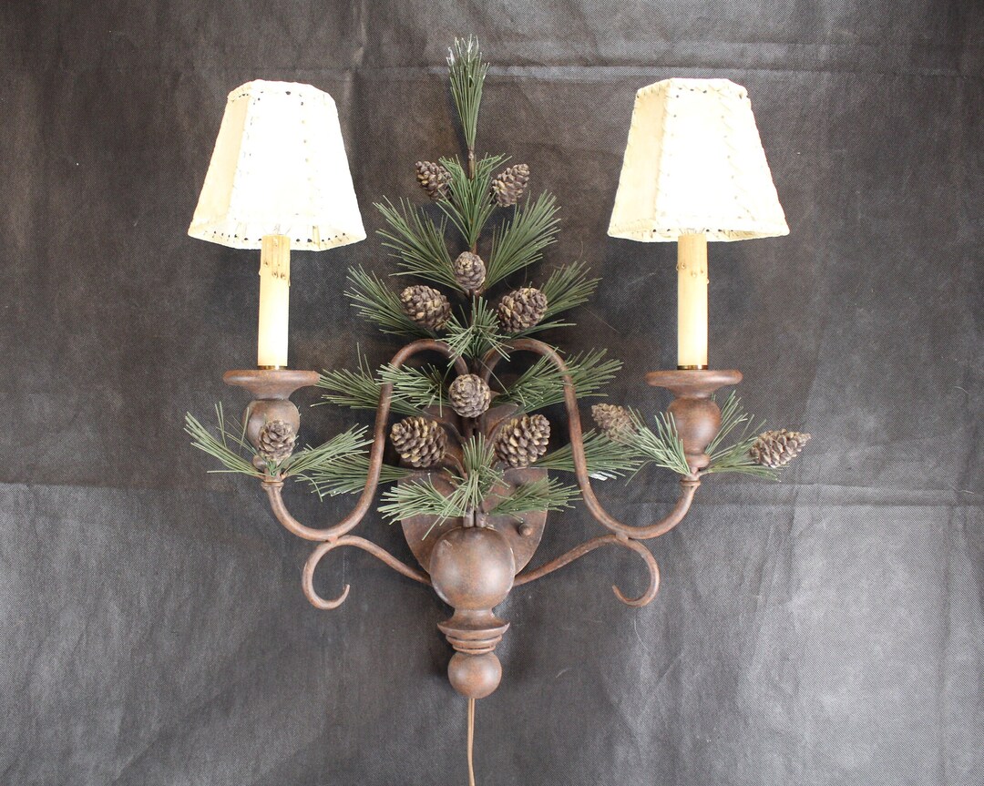 Wall Sconce Fixture Log Cabin Style Curry & Company Wrought - Etsy