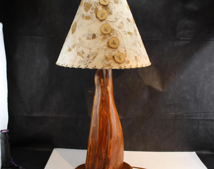 Mid Century Cypress Knee Table Lamp With Hand Made Paper Shade-lighting ...