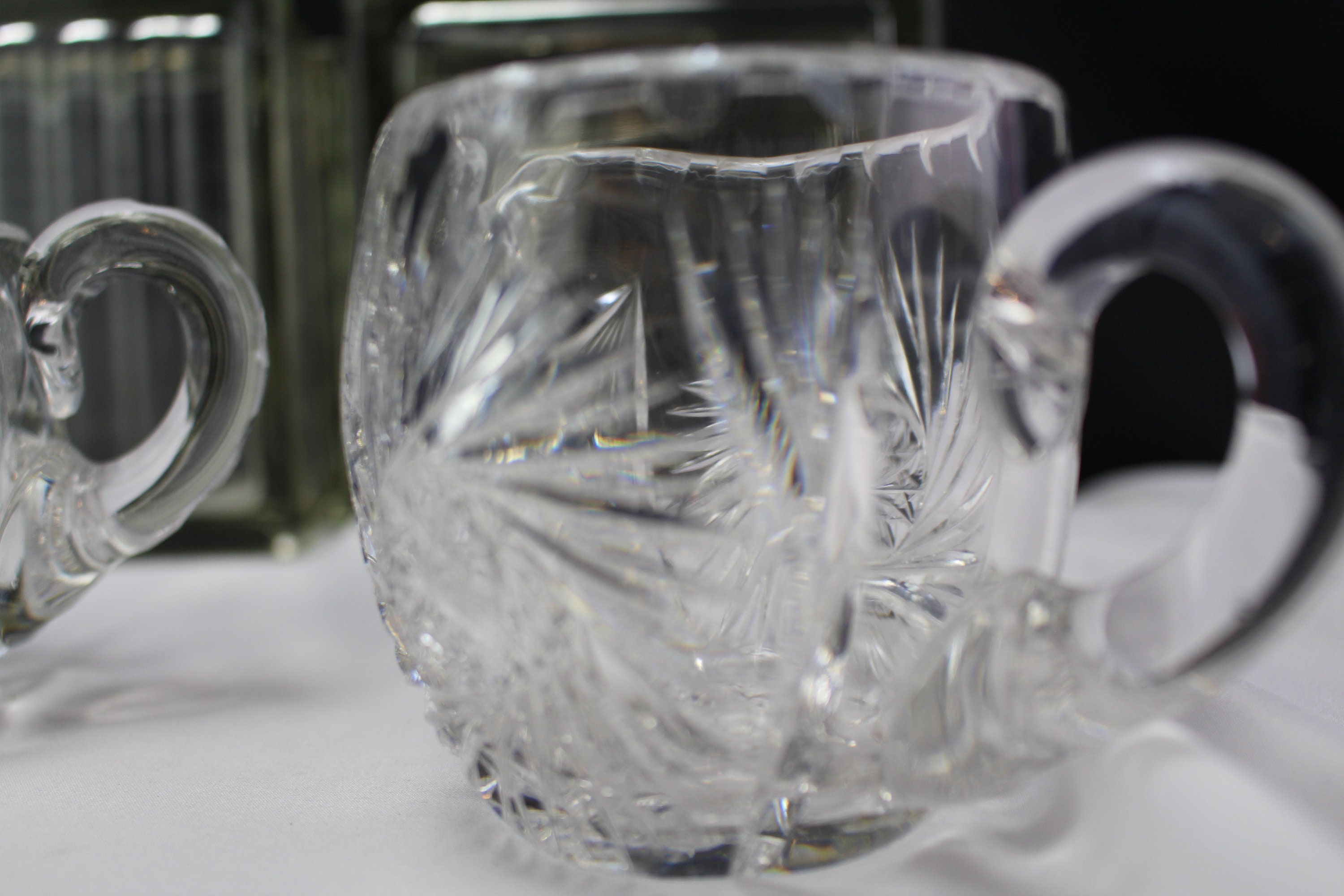 Hand Cut Lead Crystal Cream and Sugar Set | Etsy