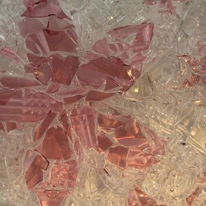 Suncatcher Broken Glass Art in Frame Cranberry Flowers Clear Background ...