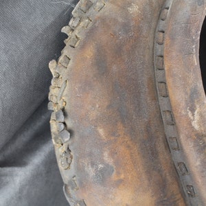 ANTIQUE Genuine Leather Horse Mule Ox Collar Harness Primitive Yoke ...