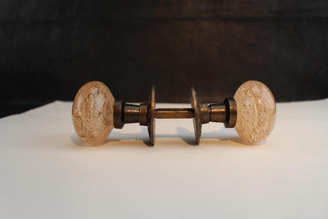 Rare Antique Blown Glass Door Knobs Pink Bullicanti With Hardware Interior Home Decor - Etsy