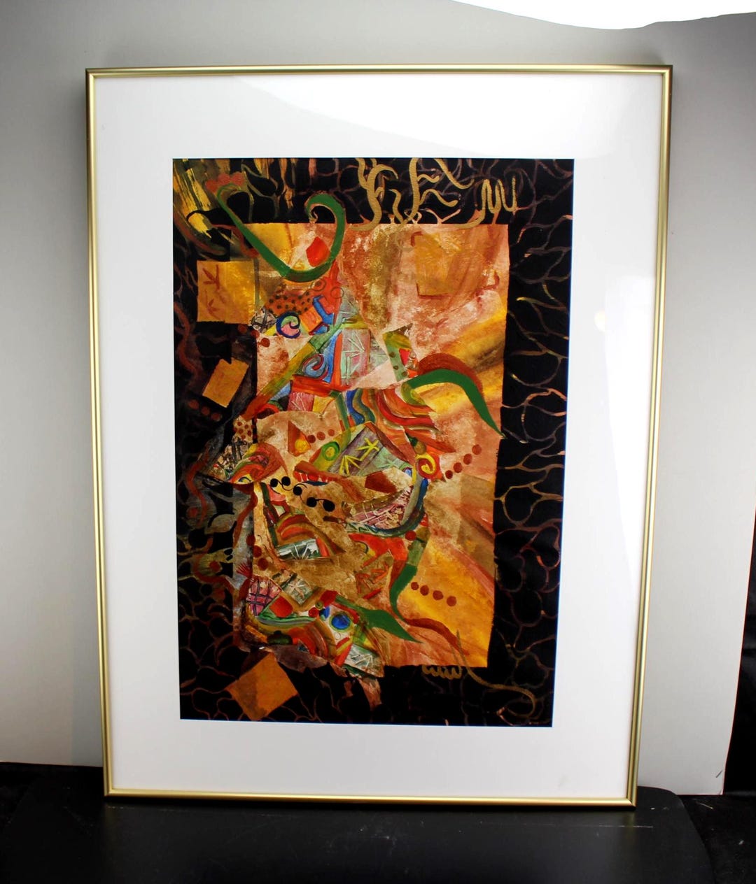 Abstract Mixed Media Color Painting Signed and Framed - Etsy