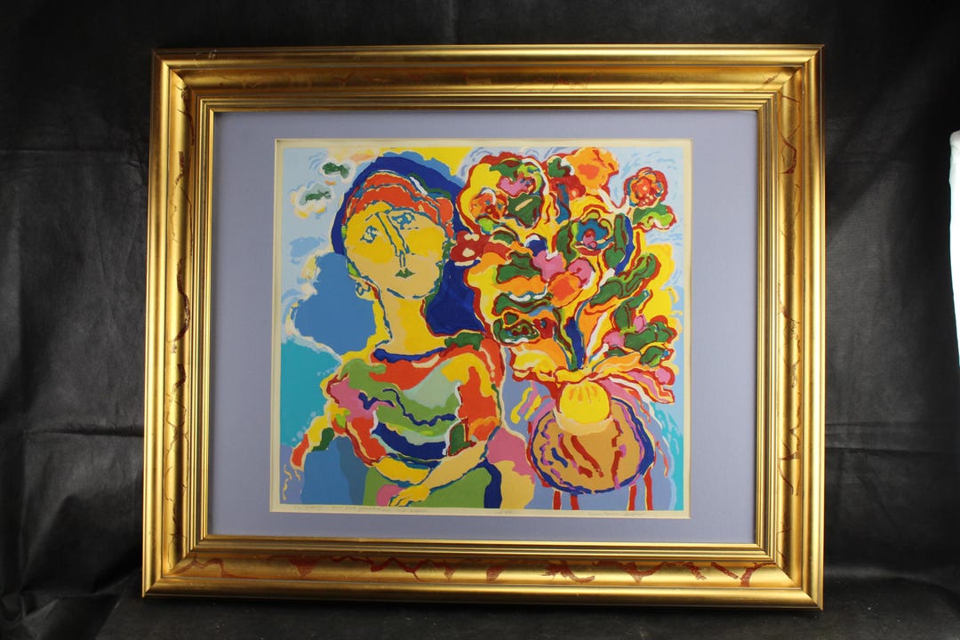 Lynn Larson Inlow Serigraph: Framed Floral Art Print, Signed Limited ...