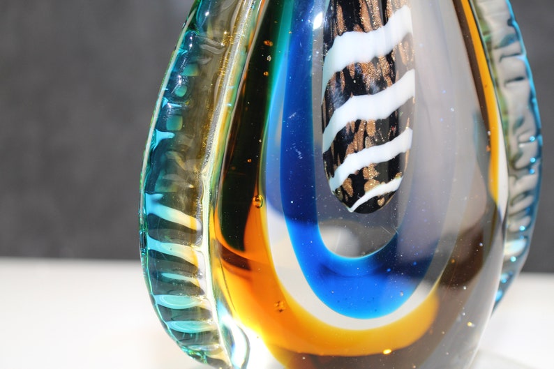 Art Glass Tear Drop Shape Applied Wings-collectible Interior Home Decor ...