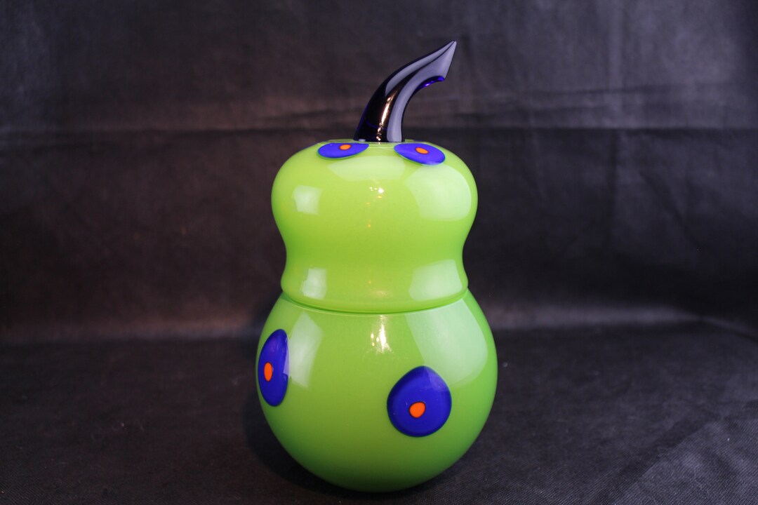 Shafaq Malik Art Glass Red Apple Jar Barovier and Toso Art Glass Czech ...