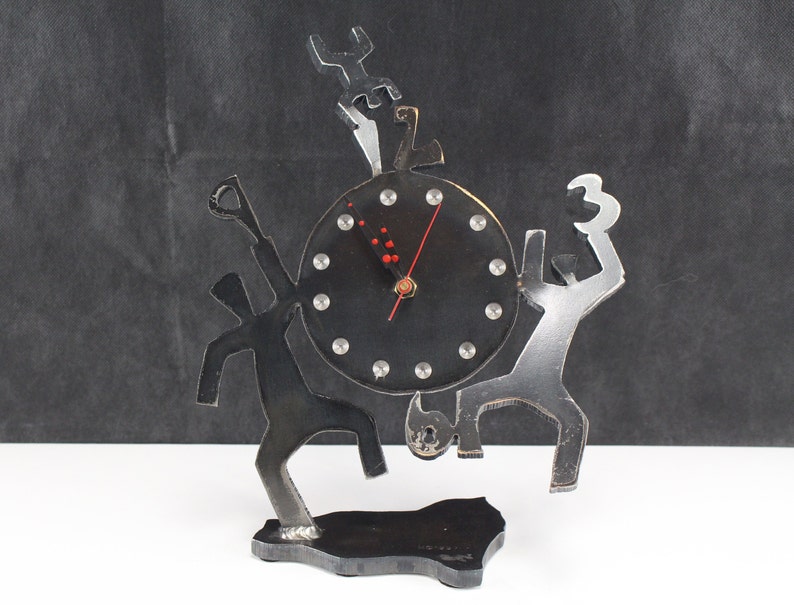 Clock 1997 Keith Haring Style Signed Mark Indursky Cut Steel - Etsy