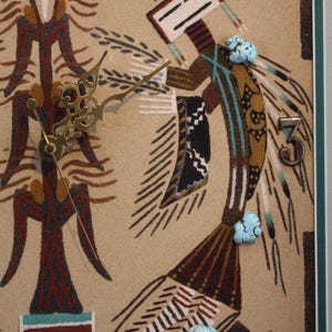 Navajo Indian Sand Painting Clock B'gan Skiddy Hunchback Yei 18" Shadow ...