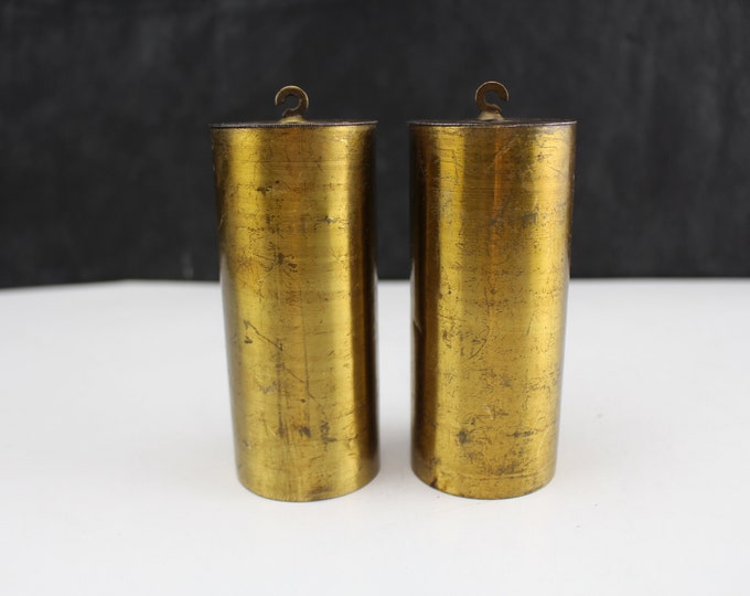 Good Early Pair of Antique Brass Covered Vienna Clock Weights 4" Tall ...