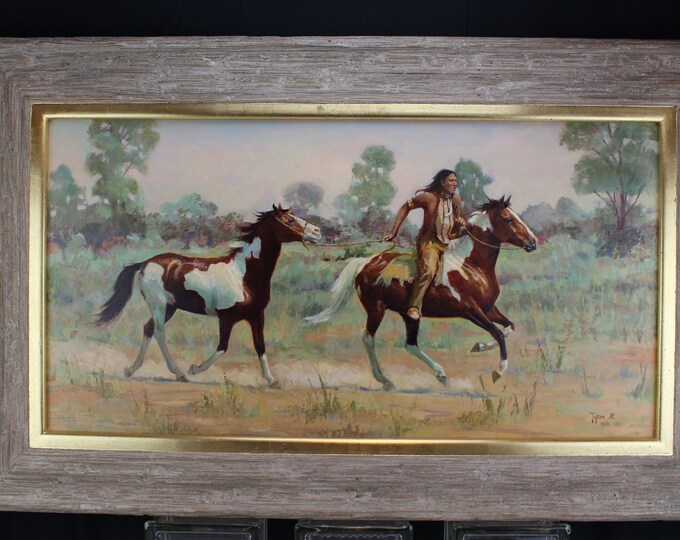William (bill) Tipton Original Painting Native American Painted Ponies ...