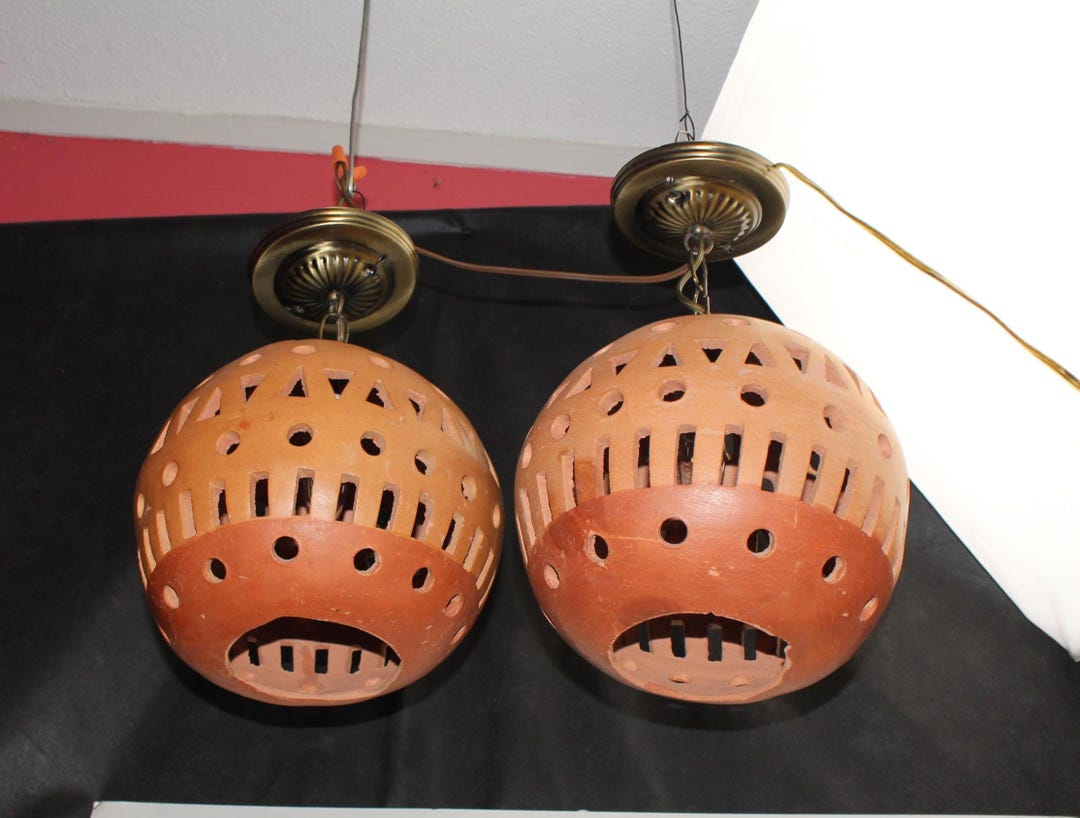 Pair of Terracotta Ceiling Light Fixtures SW Design-interior Exterior ...