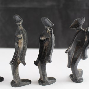 Five Geisha Dolls Dancing Musician Cast Iron Figurines Japanese Mid ...