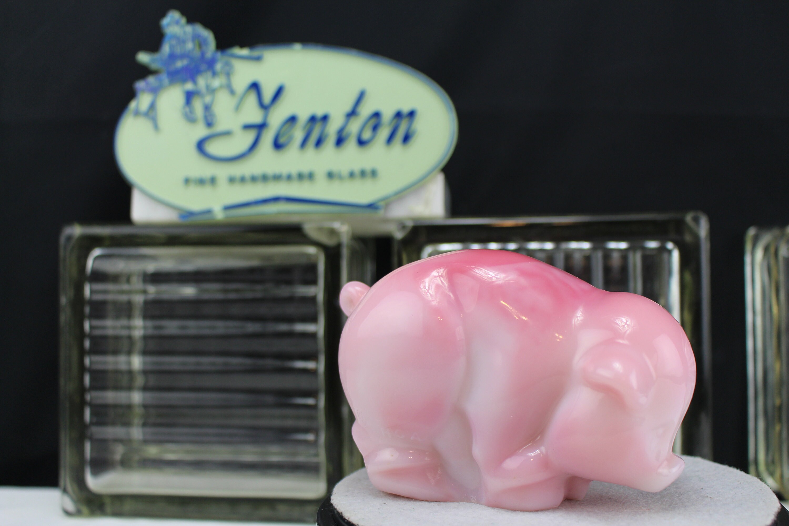 Fenton Glass Pink Rosalene Heisey Mother Pig Sow | Etsy