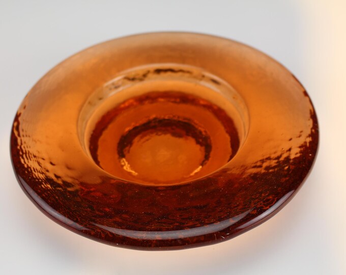 Fire and Light Recycled Art Glass Copper Colored Wine Stand Candle ...