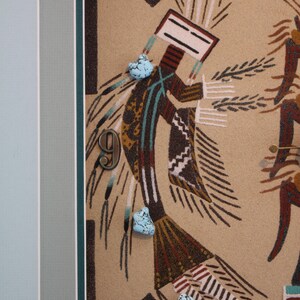 Navajo Indian Sand Painting Clock B'gan Skiddy Hunchback Yei 18" Shadow ...