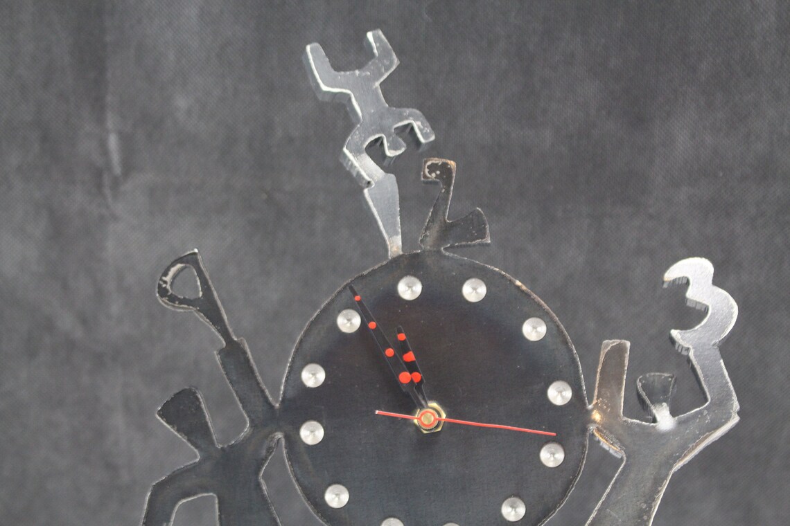 Clock 1997 Keith Haring Style Signed Mark Indursky Cut Steel - Etsy