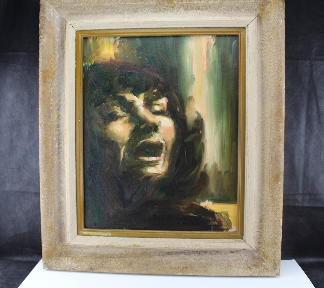 Oil Painting on Canvas Board Woman Portrait-emotion Ecstasy-modern ...