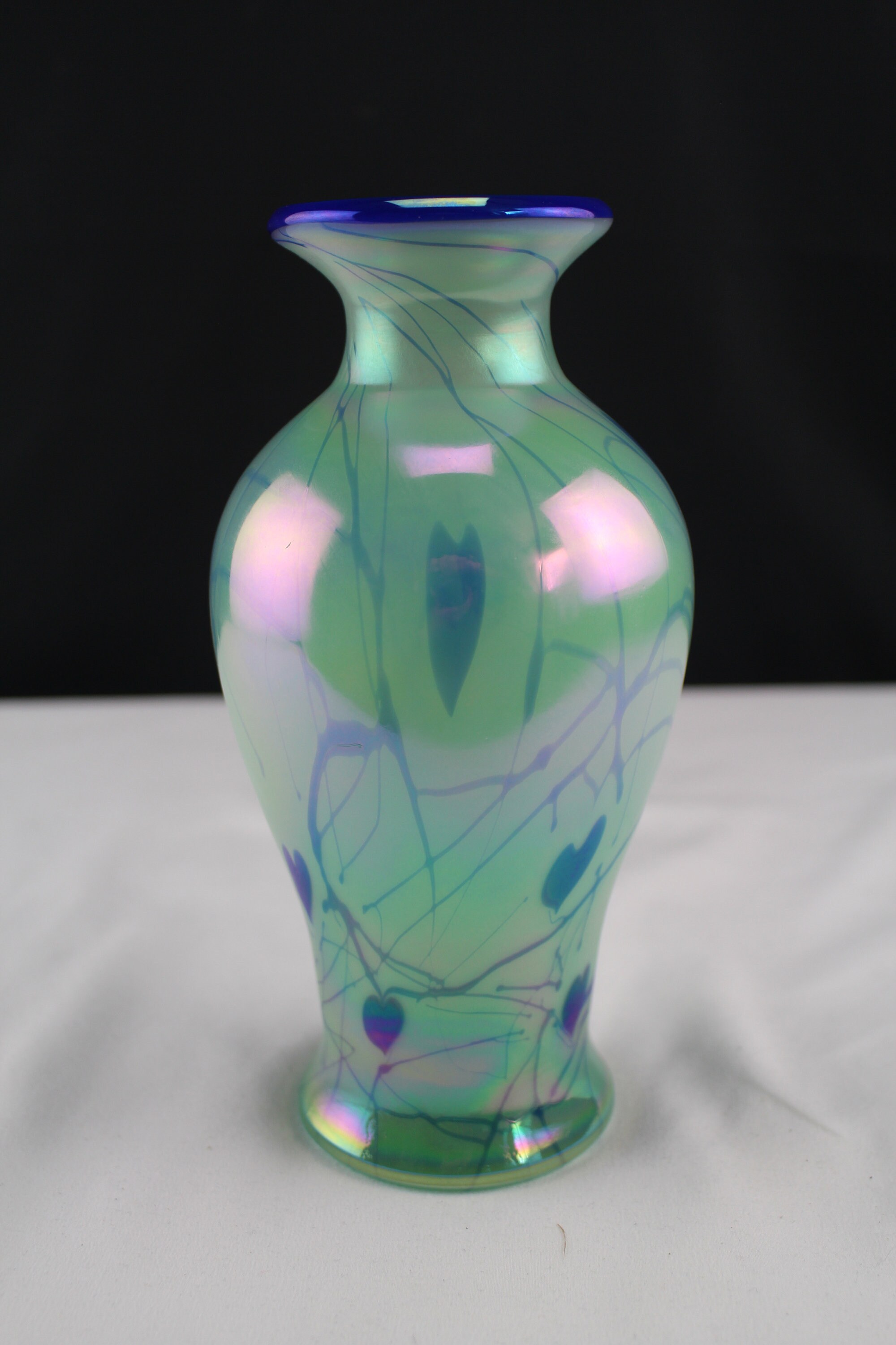 Fenton Art Glass Dave Fetty Designed Willow Green Hanging | Etsy