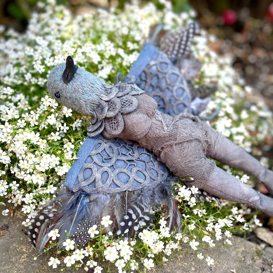 PIGEON Art Doll OOAK Textile Art Sculpture Figure Woman Female Eclectic ...