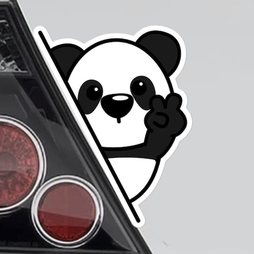 Panda Peeking Vinyl Decal Car Window Bumper Sticker Funny Cute - Etsy