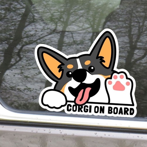 Peeking Tri Corgi Sticker - Etsy