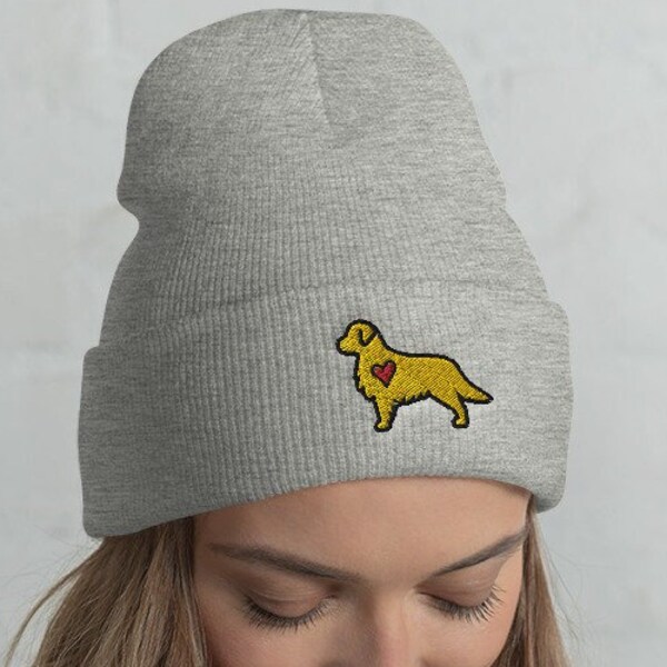 Dog Heart Cuffed Knit Hat - Etsy