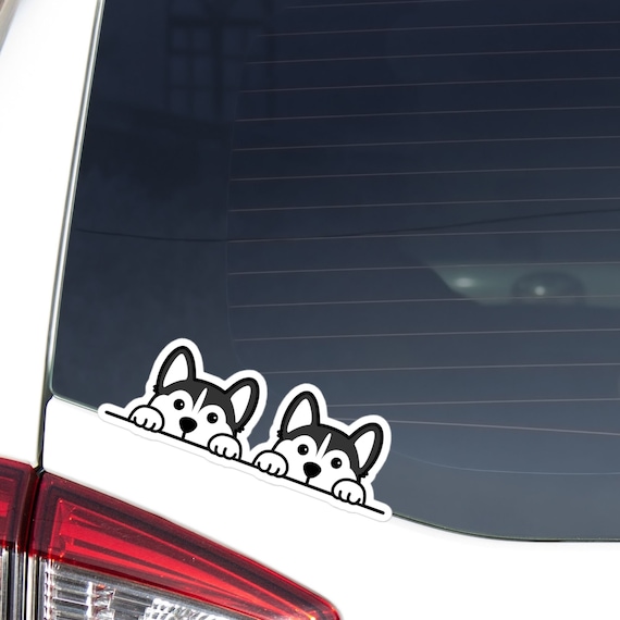 Custom Two Husky Car Sticker Decal / Personalized Dog Name / - Etsy