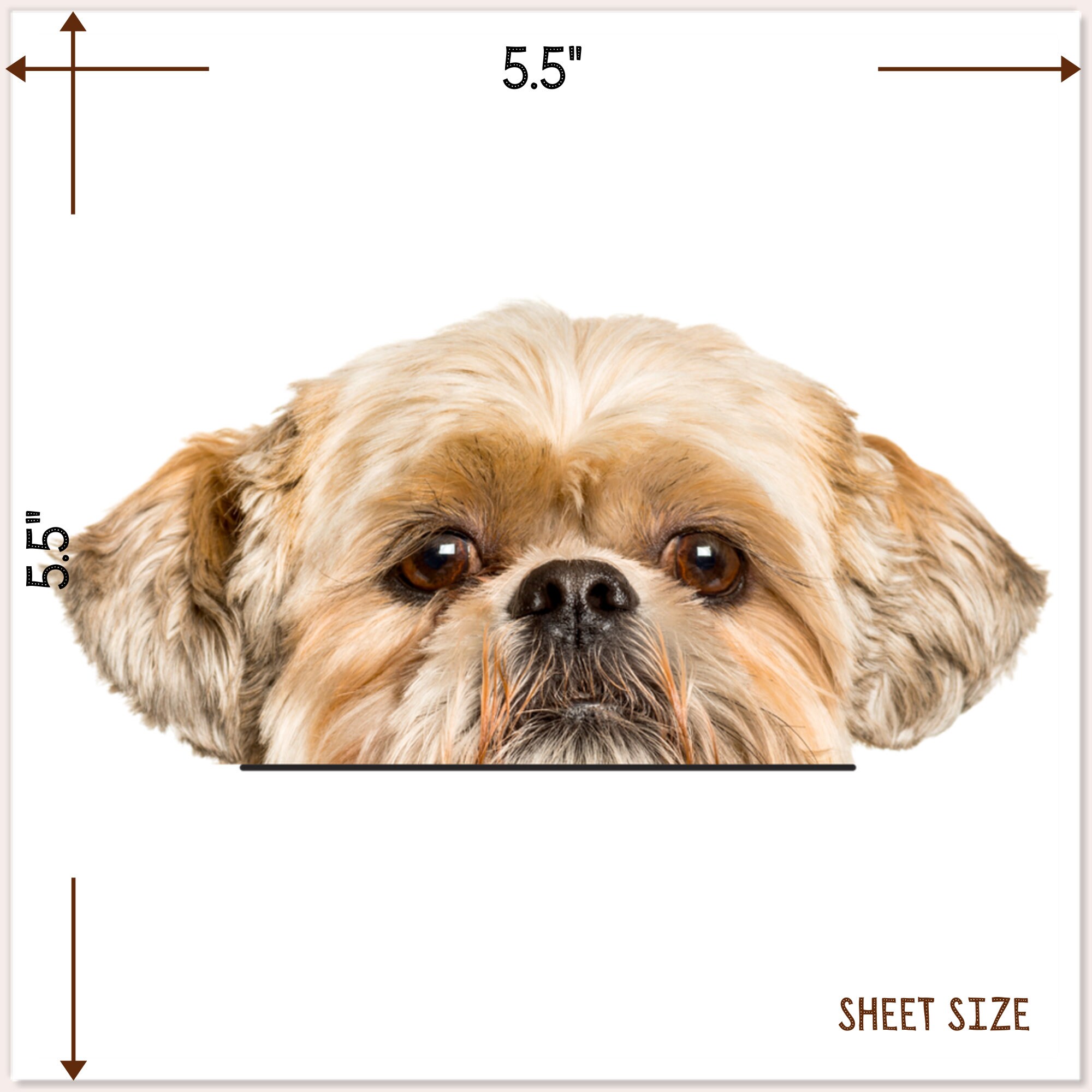 Red&white Shih Tzu Car Decal Sticker / Peeking Photo Shih Tzu - Etsy