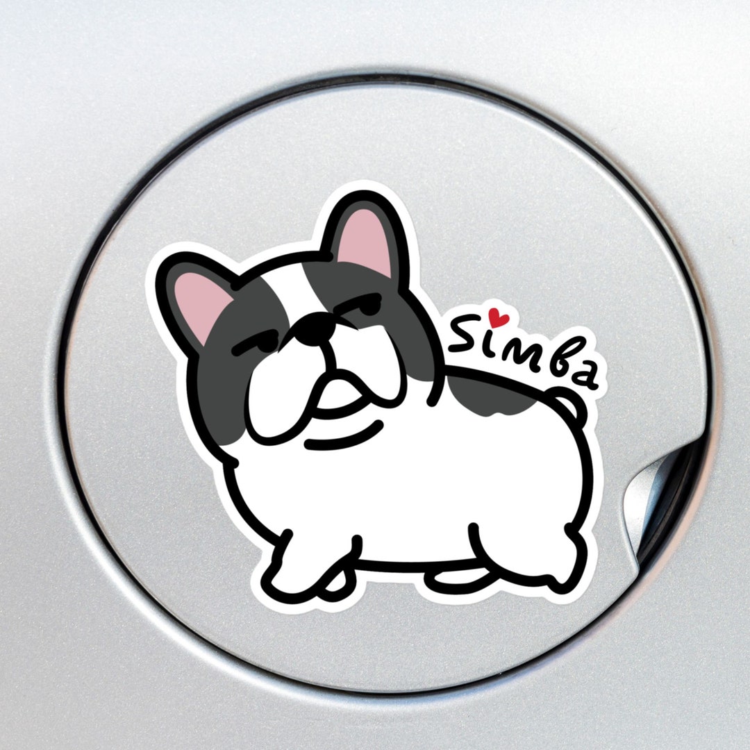 Personalized French Bulldog Car Sticker Decal / Piebald Frenchie Dog ...