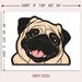 Peek Pug Car Decal / Pug Car Sticker Bumper Window Vinyl Sticker ...
