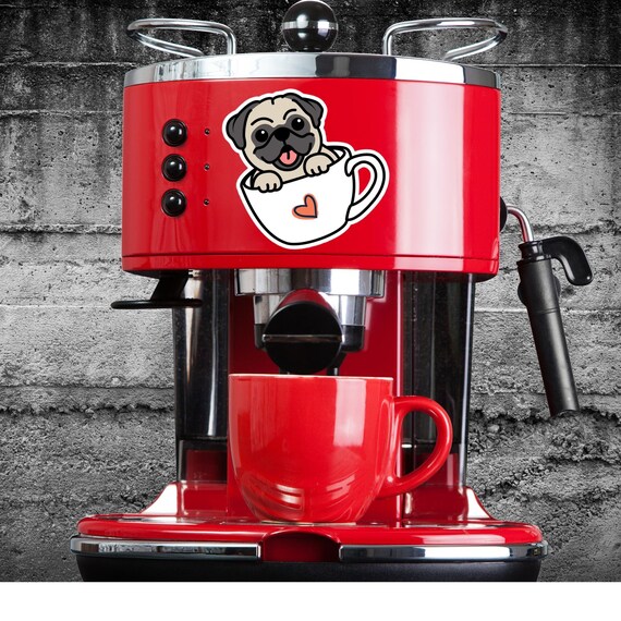 Funny Pug Teacup Car Decal Sticker / Cute Kawaii Cartoon Pug - Etsy