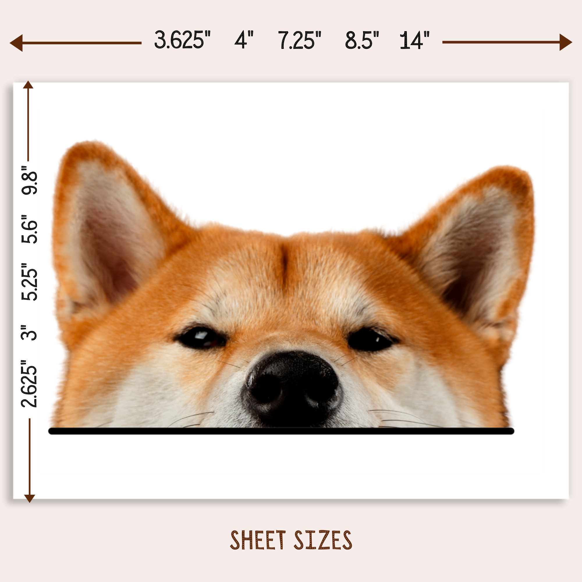 Peeking Red Shiba Inu Car Decal Sticker / Realistic Shiba Inu | Etsy