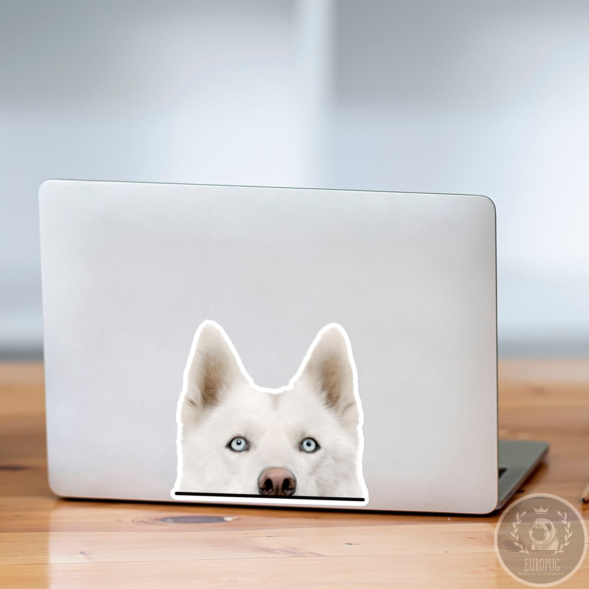 Realistic White Husky Sticker Decal / Peeking Siberian Husky - Etsy