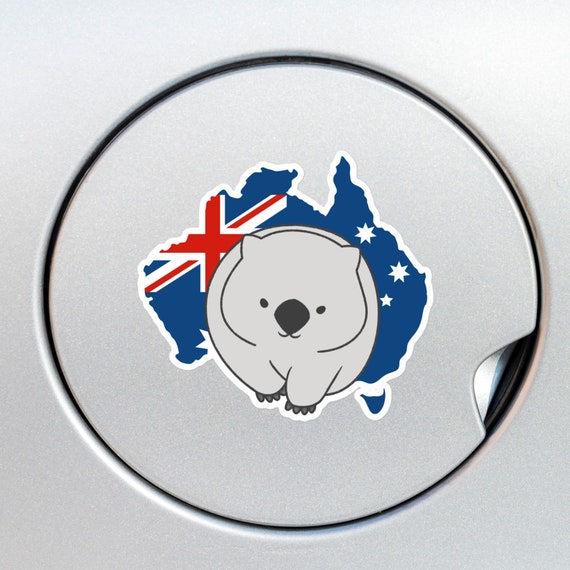Wombat Australian Flag Car Decal Sticker / Kawaii Cute Wombat - Etsy