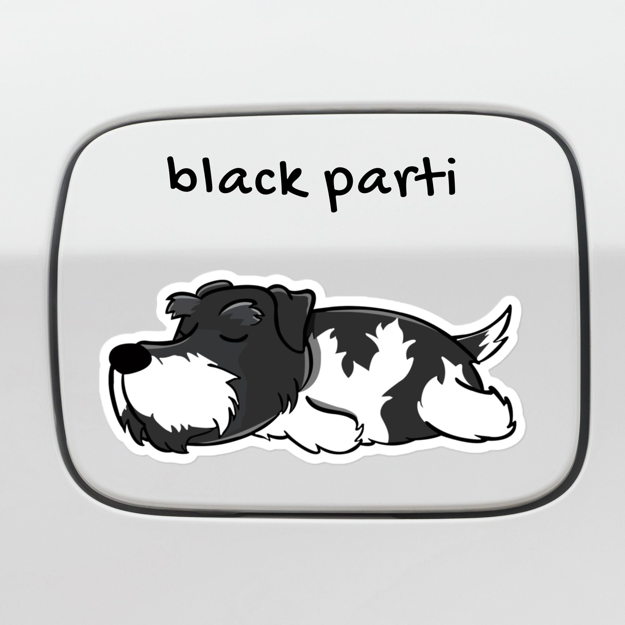 Lazy Mini Schnauzer Car Decal Sticker / Black White Miniature Schnauzer ...