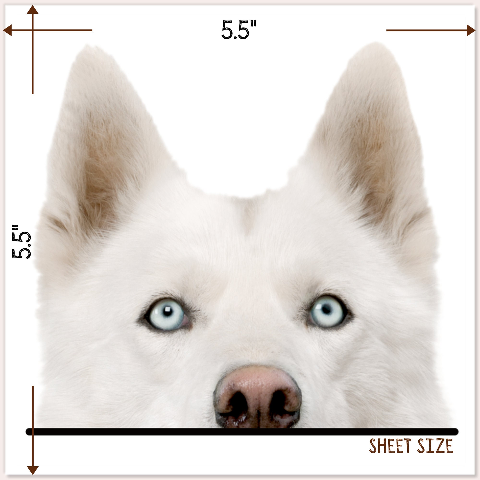 White Husky Car Decal: Peeking Dog Head Waterproof Sticker - Etsy