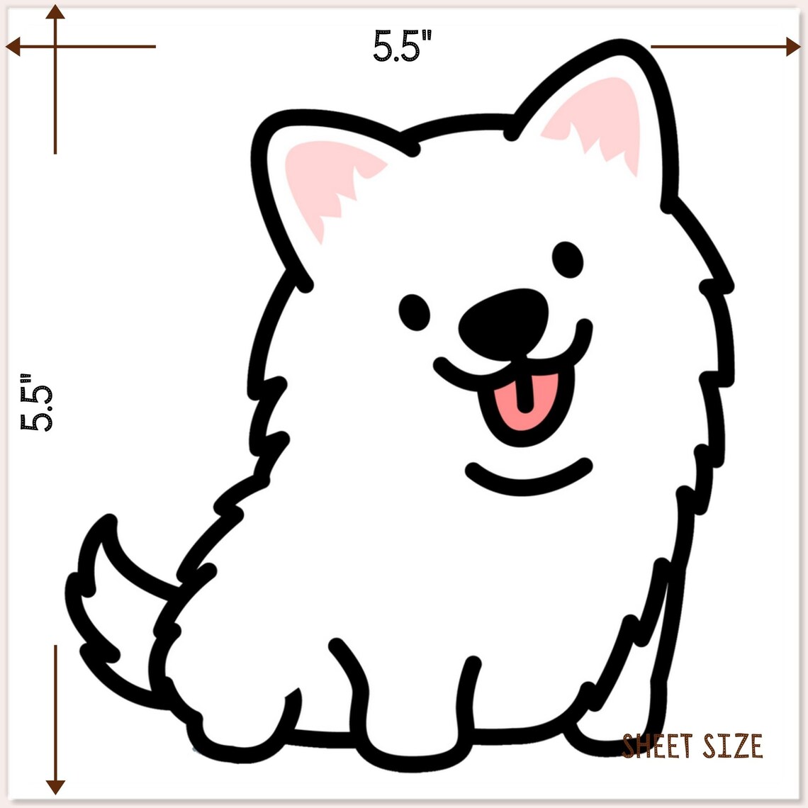 Samoyed Smiling Car Decal Sticker / Kawaii Cartoon White | Etsy