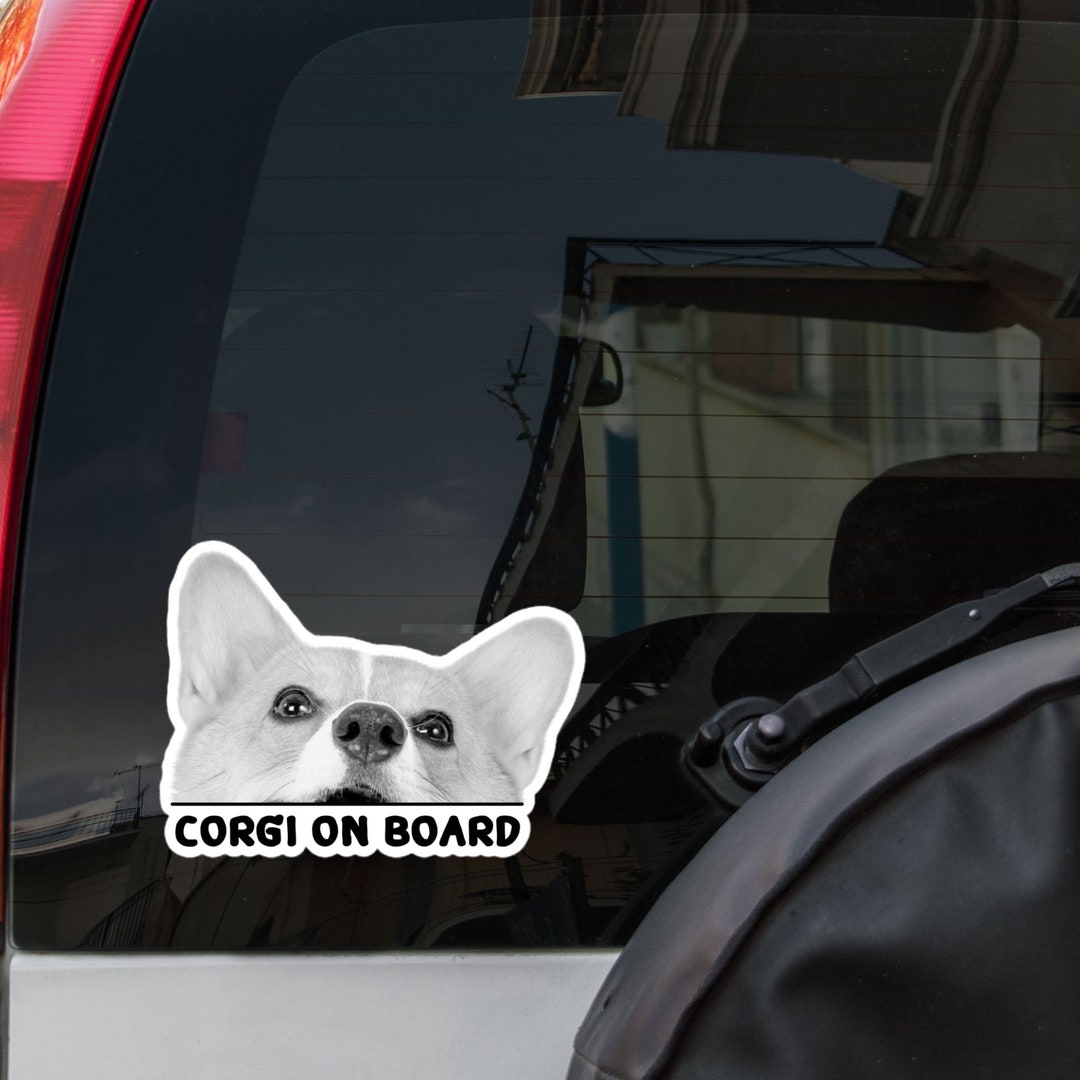 Corgi on Board Car Decal Sticker / Peeking Cardigan Welsh Corgi Dog ...
