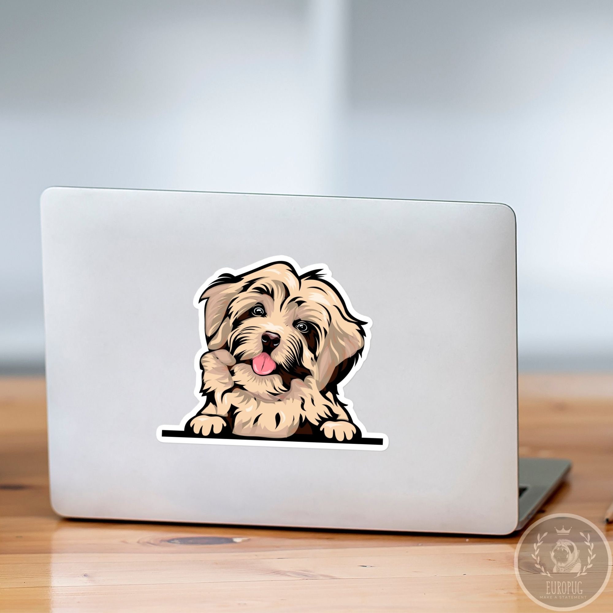 Gold Havanese Car Decal Sticker / Peeking Realistic Dog Head | Etsy
