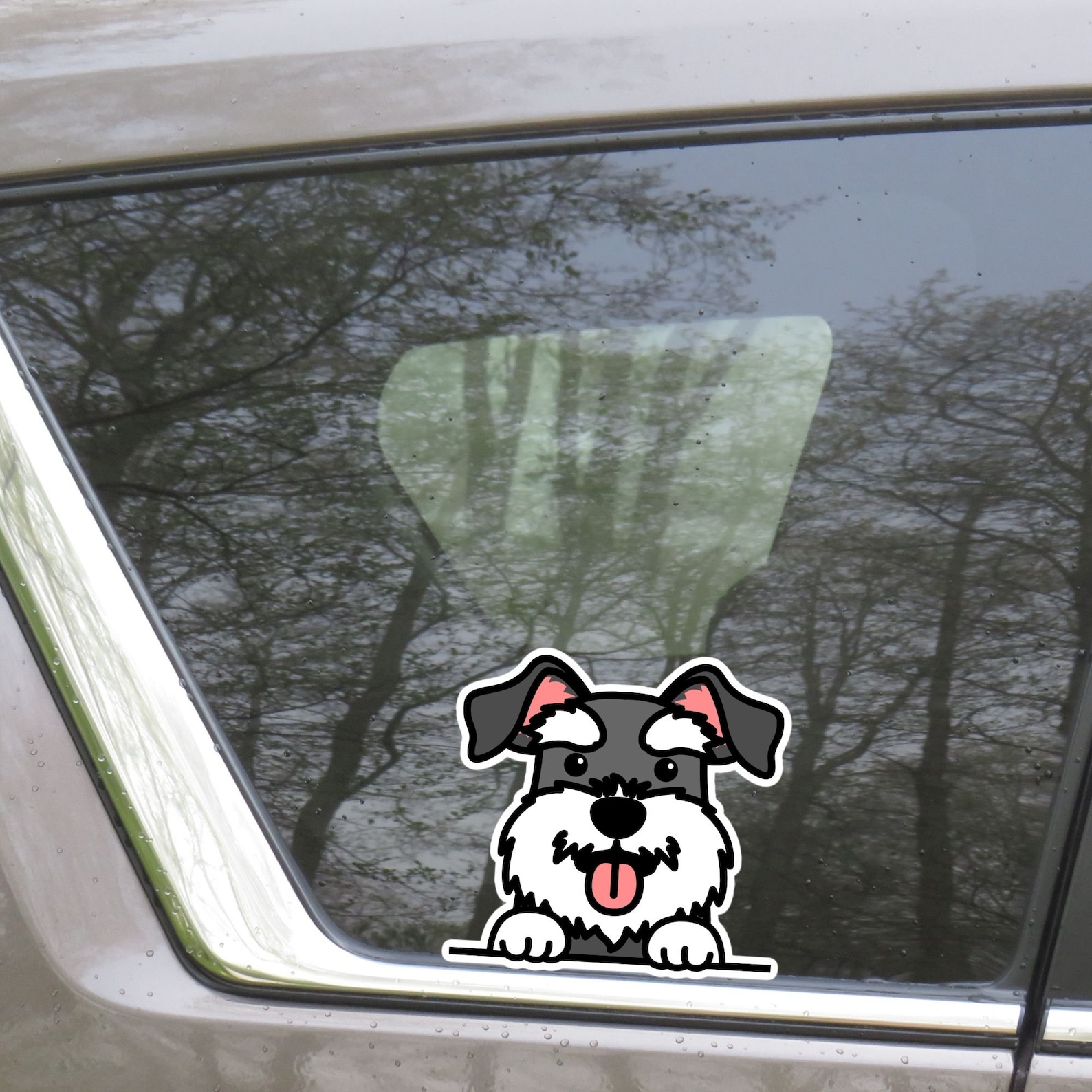 Custom Miniature Schnauzer Car Decal: Personalized Black & White Dog ...